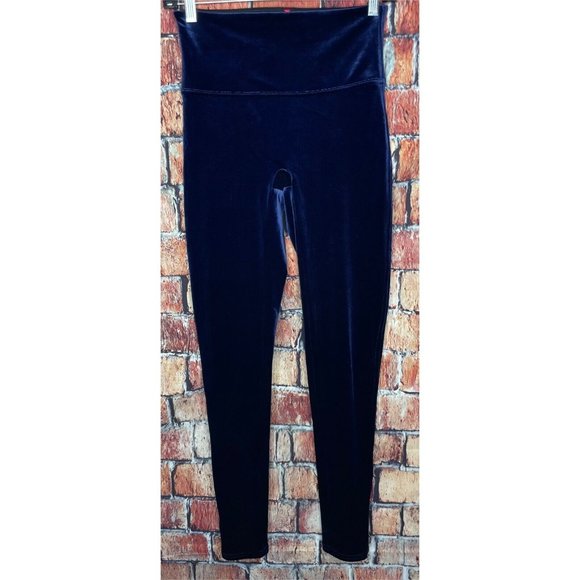 SPANX | Pants & Jumpsuits | Spanx By Sara Blakely Blue Velvet Leggings ...